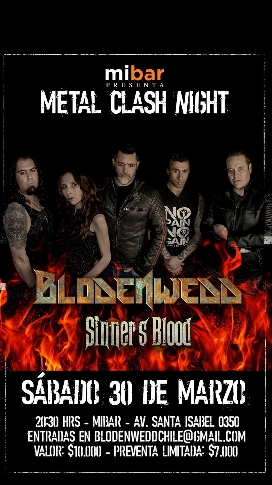 Cartelera | Metal Clash Night: Bloden Wedd + Sinner´s Blood en Mibar ...